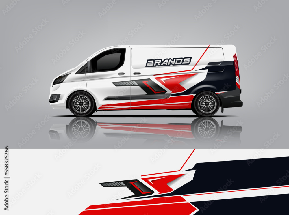 Car decal design vector. Graphic abstract stripe racing background kit ...