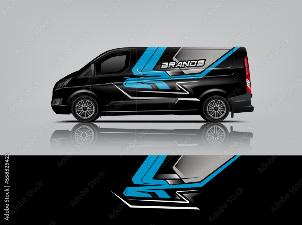 Car decal design vector. Graphic abstract stripe racing background kit ...