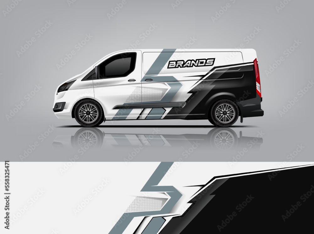 Car decal design vector. Graphic abstract stripe racing background kit ...
