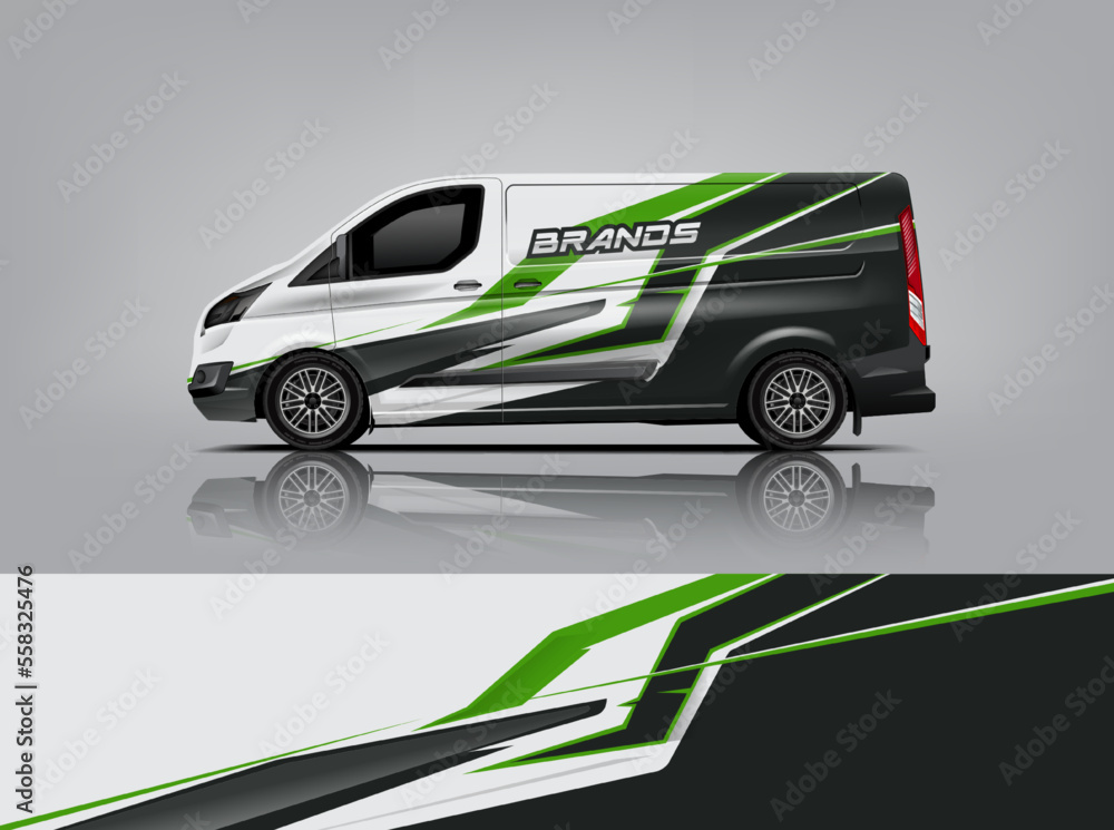 Car decal design vector. Graphic abstract stripe racing background kit ...
