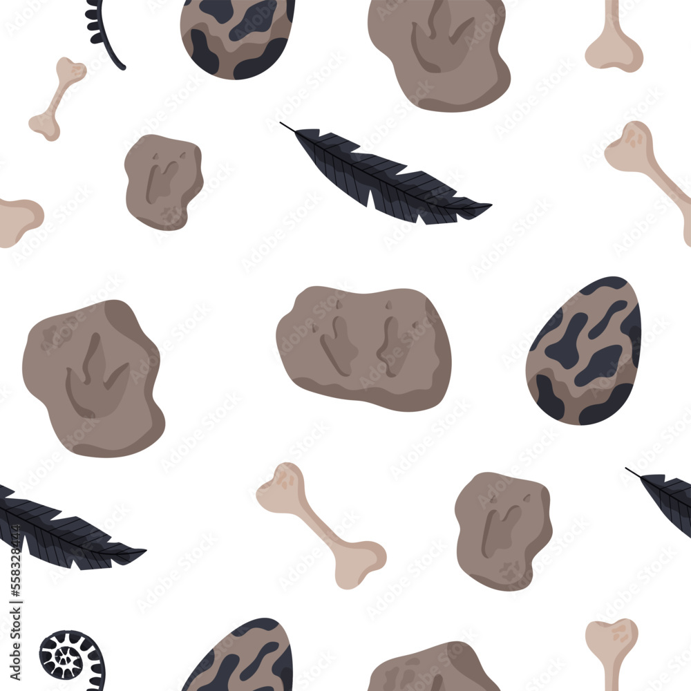 Dinosaur seamless pattern footprint tracks. Minimal color background ...