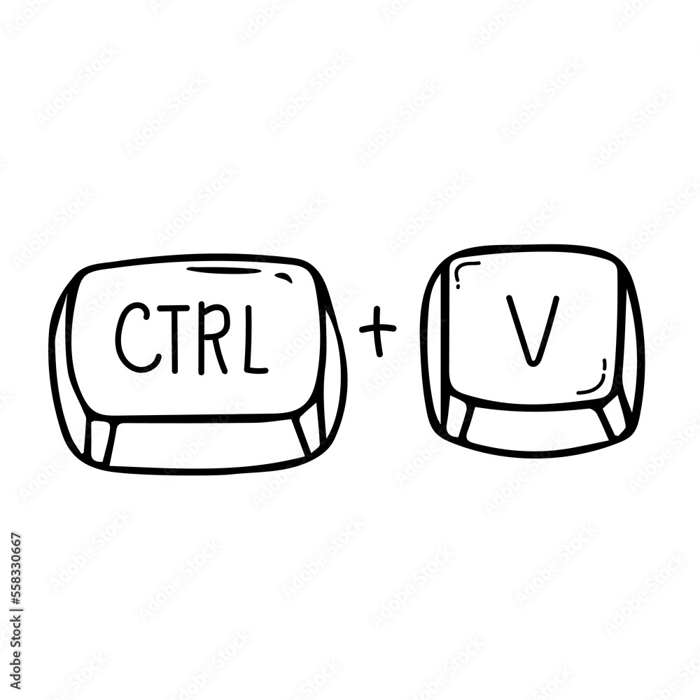 Ctrl and V keyboard shortcut vector illustration, Paste keyboard ... Ctrl and V keyboard shortcut vector illustration, Paste keyboard ...