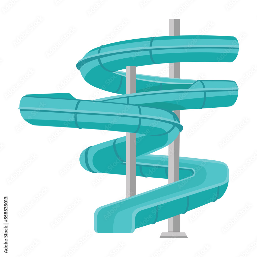 Screw slide realistic waterpark pool aquapark aqua park isolated on ...