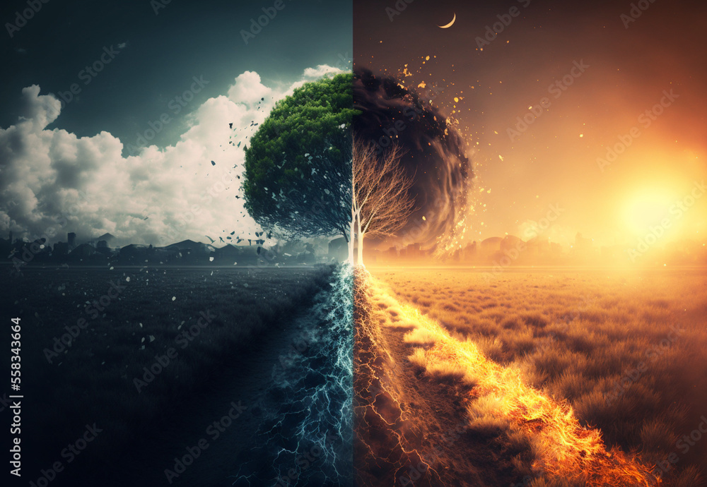 An abstract background of the greenhouse effect and its impact on the ...