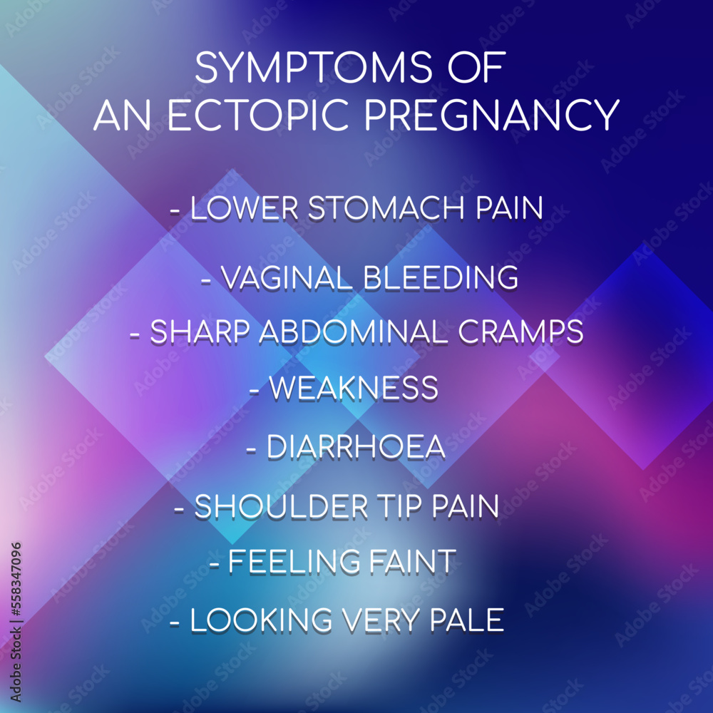 symptoms of an ectopic pregnancy. Vector illustration for medical ...