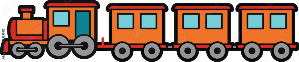 Train vector cartoon illustration abstract art of train For travel with ...