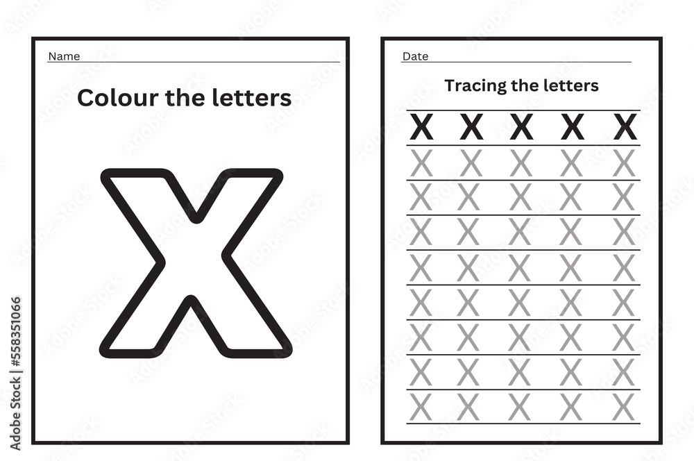 Alphabet tracing practice Letter X. Tracing practice worksheet ...