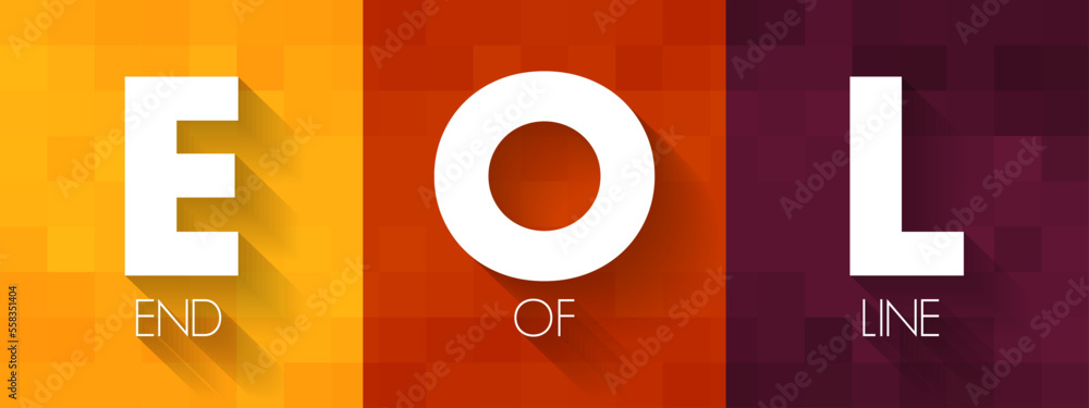 EOL - End of Line acronym, technology concept background Stock Vector ...