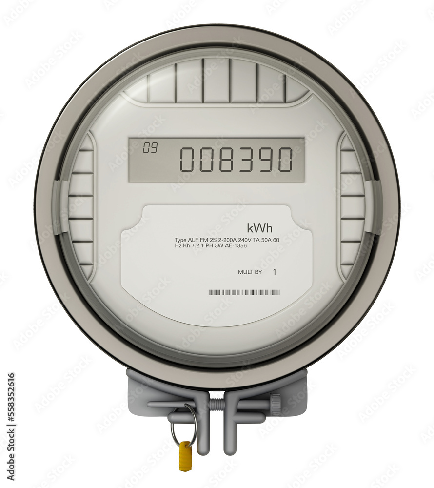 Electricity meter on transparent background Stock Illustration | Adobe ...