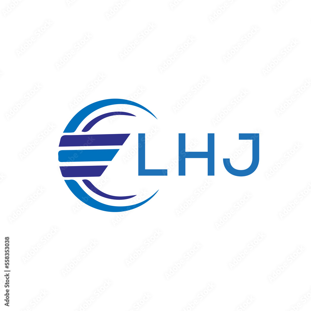 LHJ letter logo. LHJ blue image on white background. LHJ vector logo ...