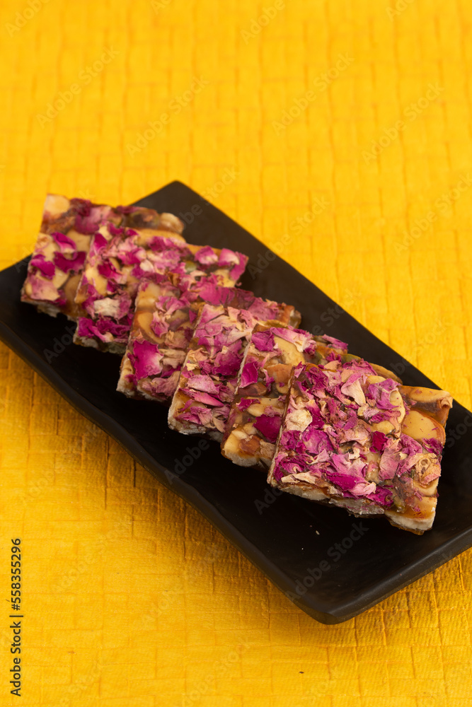 Rose Dry Fruit Chikki Also Called Gulab Til Gajak, Gazak, Gachak Are ...