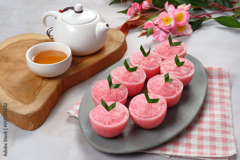 Kue mangkok or kue apem.steamed cupcakes or Fa Gao are special cakes ...