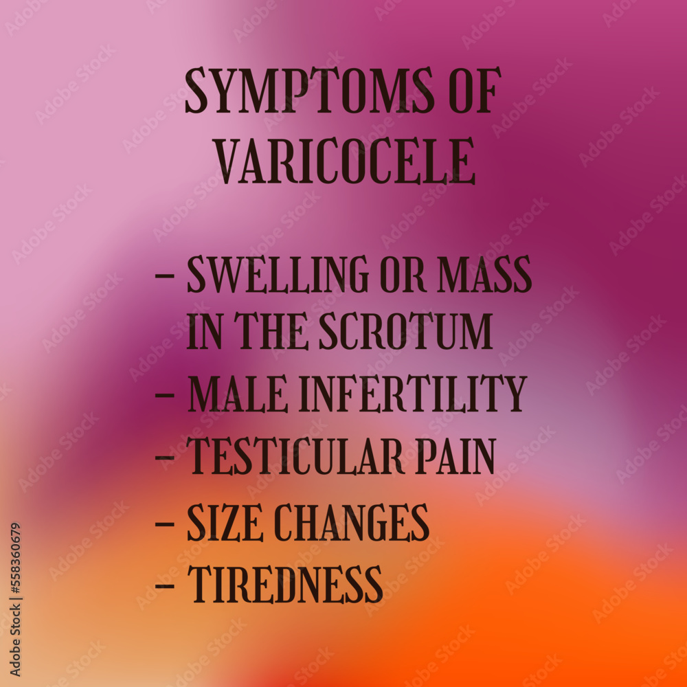 symptoms of Varicocele. Vector illustration for medical journal or ...