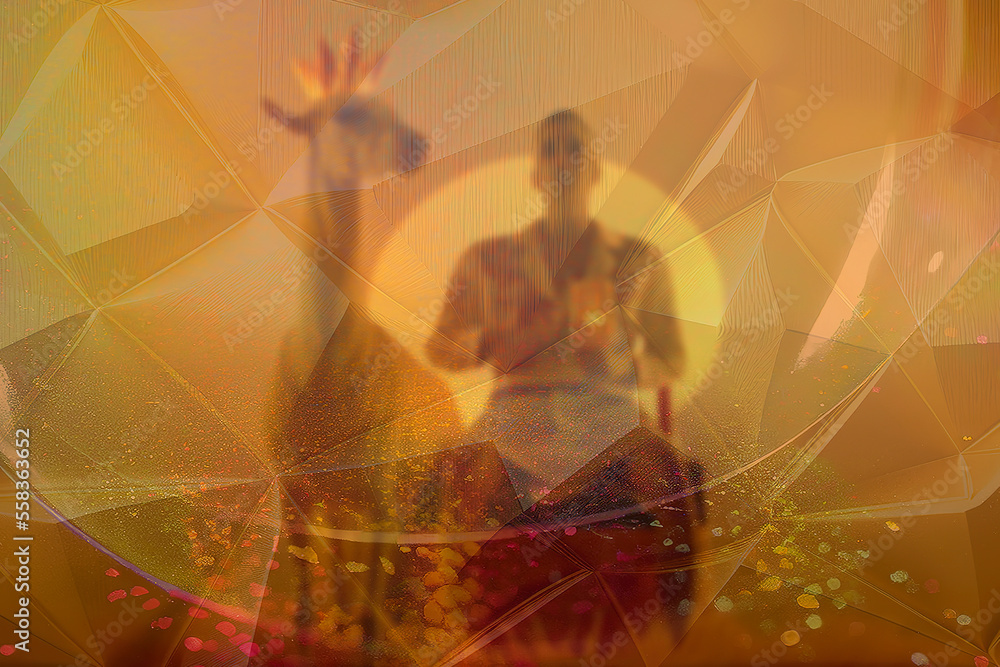 a generative ai metaphor for a fairy tale wealth: golden antelope that ...