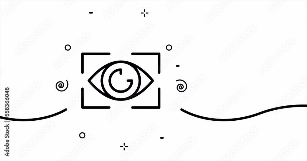 Identification. Eye recognition, biometrics, authentication, face ID ...