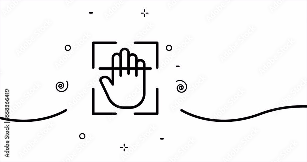 Hand palm scanning. Scan, privacy, fingerprint, scanner, recognize ...