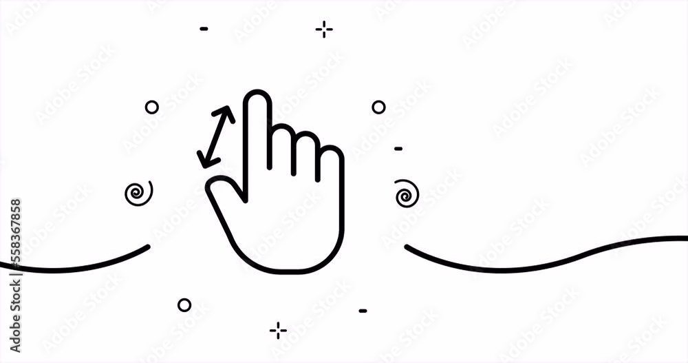 Scrolling. Click, slide, zoom, zoom out, sensor, touchpad, tap, press, keyboard. Sensory concept ...