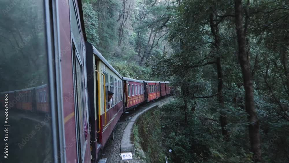 Toy train running from Kalka to Shimla or Simla capital of Himachal ...