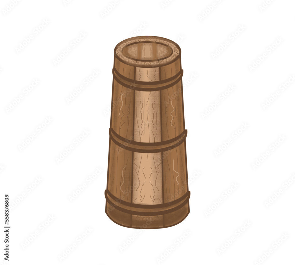 Butter churn, wooden container, for churning butter from sour cream ...