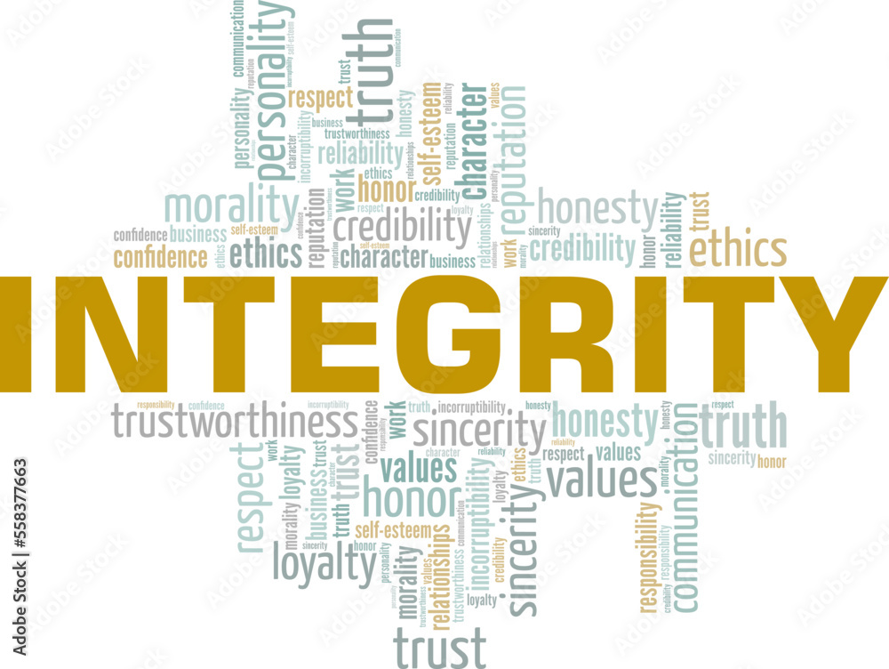 Integrity word cloud conceptual design isolated on white background ...