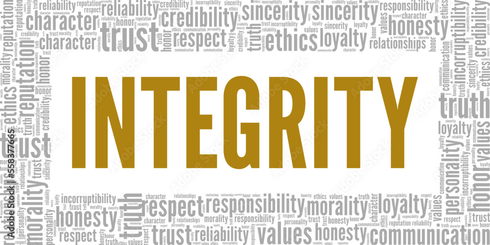 Integrity word cloud conceptual design isolated on white background ...