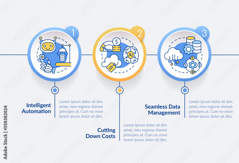 Robotic digital technologies circle infographic template. AI. Data ...