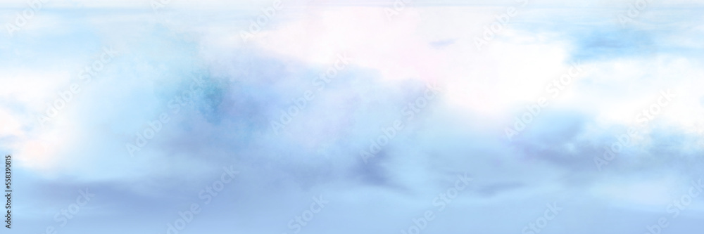 Watercolor clean blue heaven cloudy sky and lights painting in soft ...