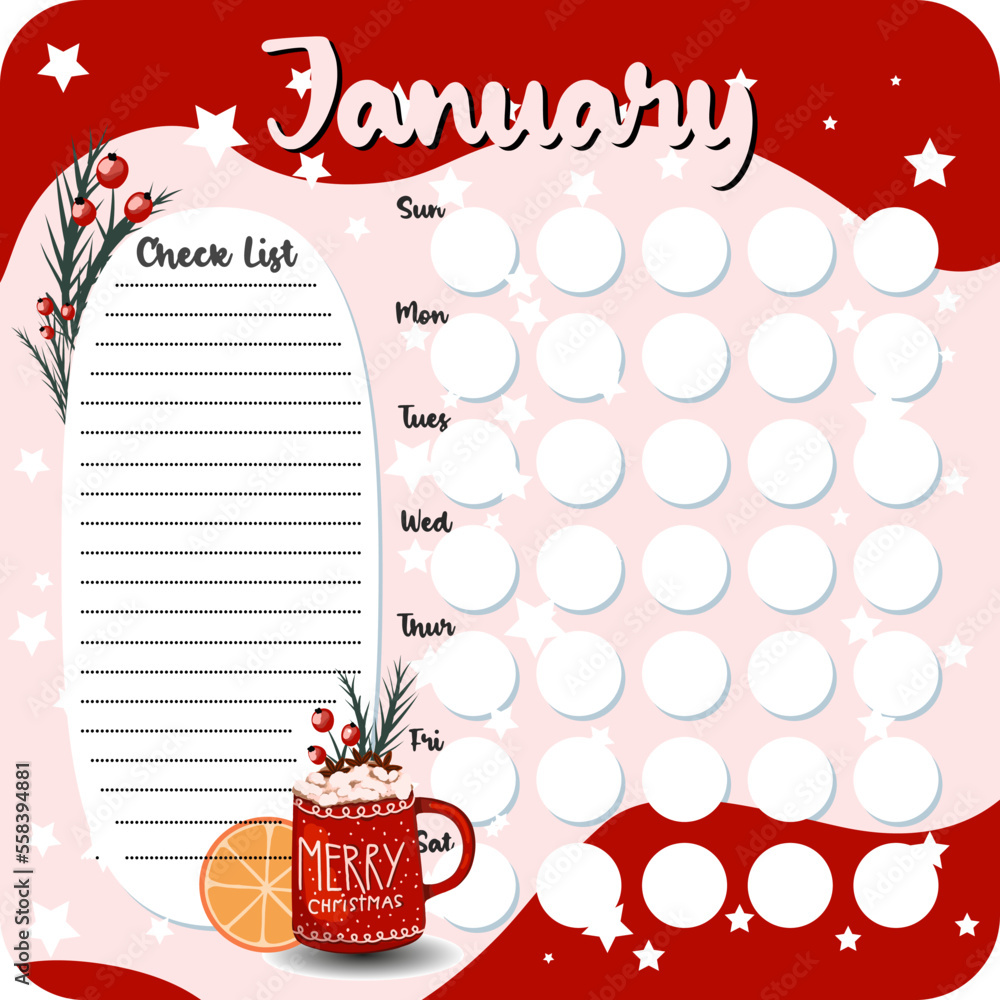January monthly planner, weekly planner, habit tracker template and ...
