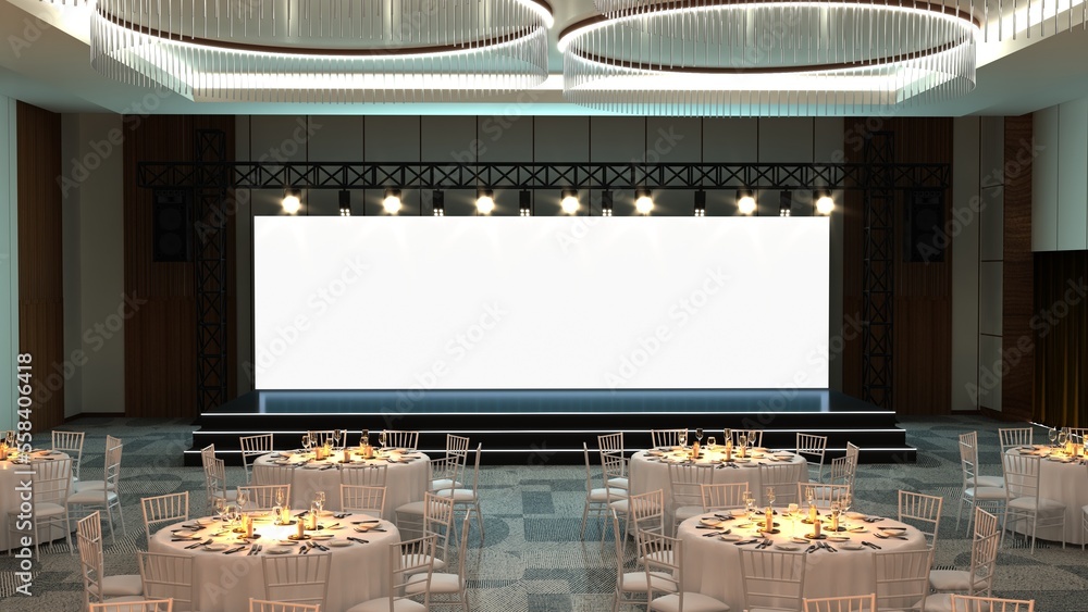 Conference Stage Designs. Meeting event scene, party scene design ...
