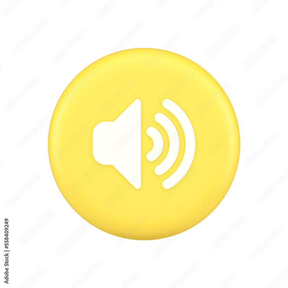 Volume sound button speaker acoustic level noise wave control 3d ...