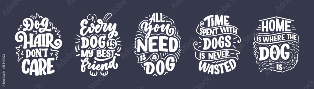 Vector illustration with funny phrases. Hand drawn inspirational quotes ...