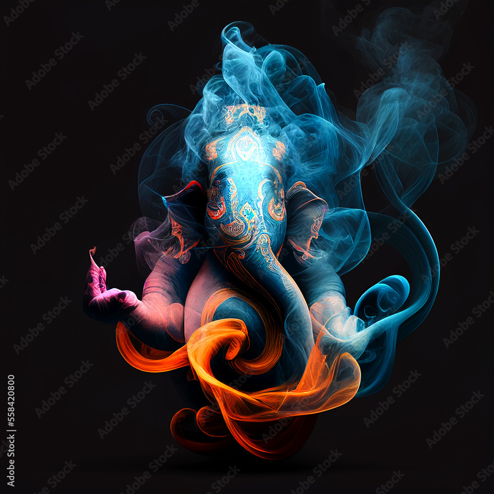 Lord Ganesh modern art abstract background Stock Illustration | Adobe Stock