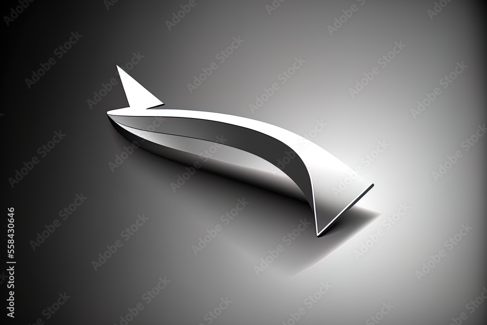 Orthogonally curved arrow symbol with extended shadows that are both ...