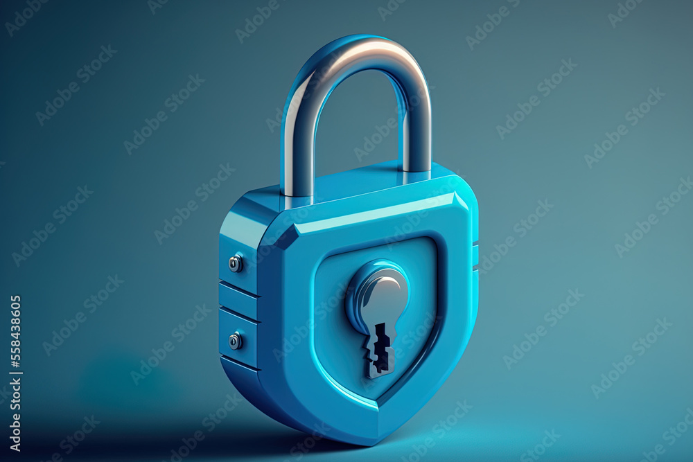 Lock with key and barrier of protection. Internet and networking idea ...