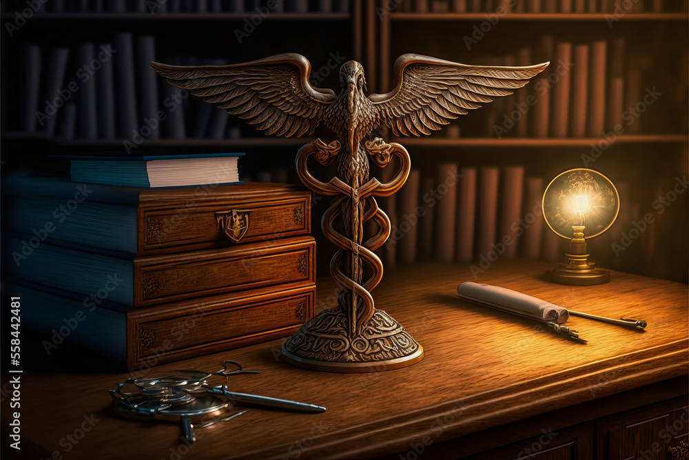 A spectacular caduceus, a symbolic representation of medicine, well put ...