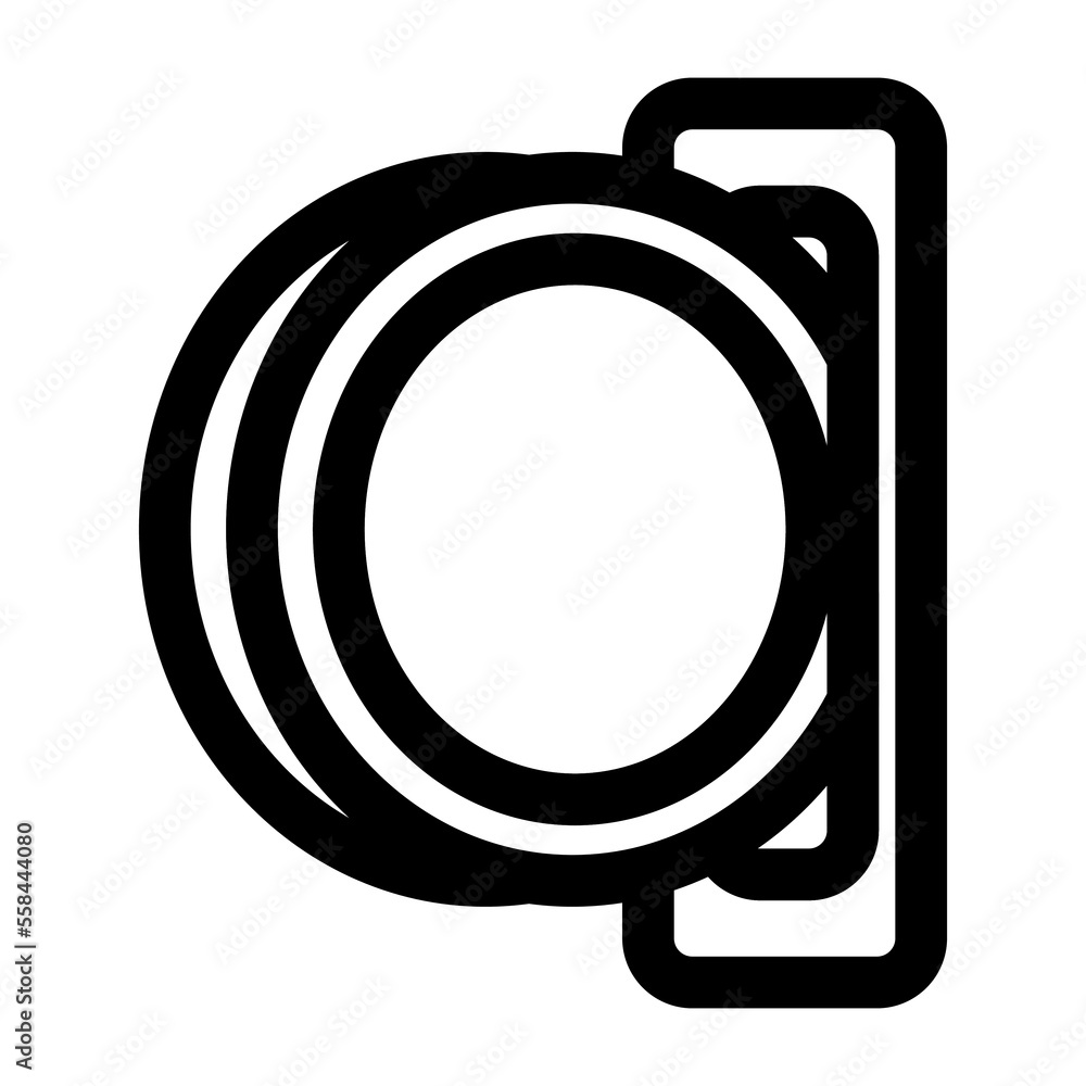 Insert coin icon line isolated on white background. Black flat thin ...