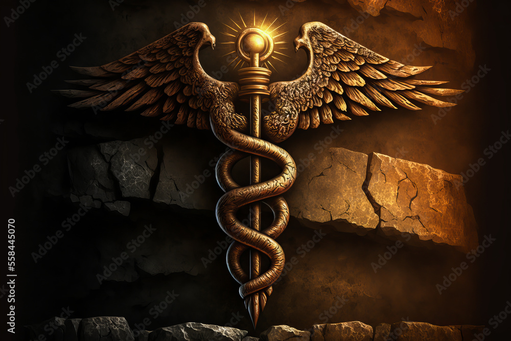 A universal symbol of medicine, this stylized caduceus is so timeless ...