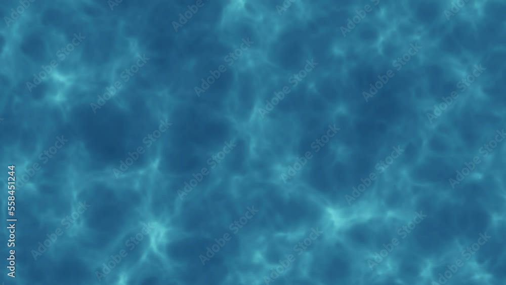Water Caustic Background. Seamless cyclic 3D animation of blue water ...