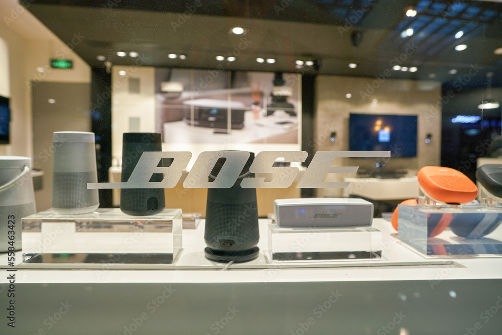SHENZHEN, CHINA - CIRCA NOVEMBER, 2019: goods on display at Bose store in Shenzhen. Stock Photo ...