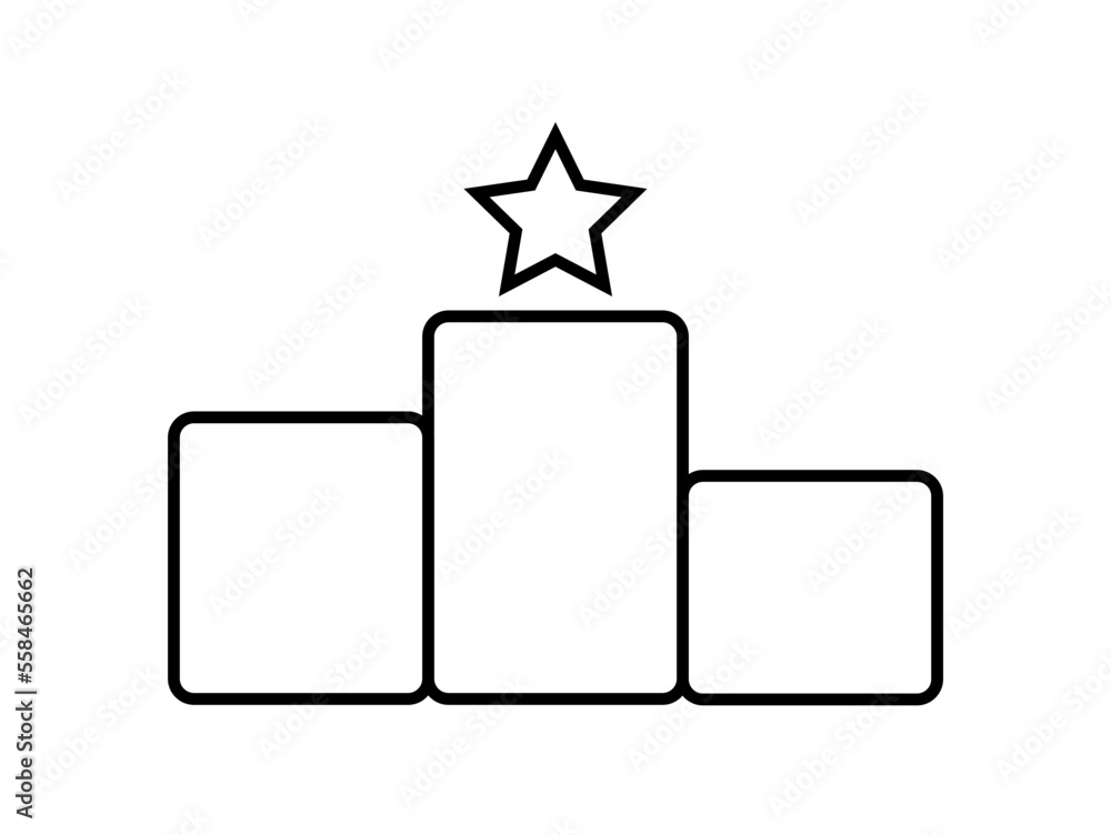 Champion podium. Achievement and winner icon. 1, 2 and 3 place isolated ...