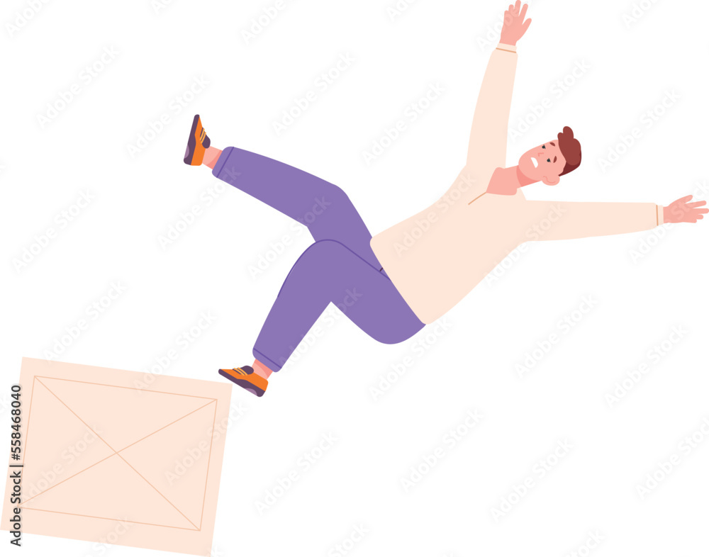 Man falling from height. Bad luck accident danger Stock Vector | Adobe ...
