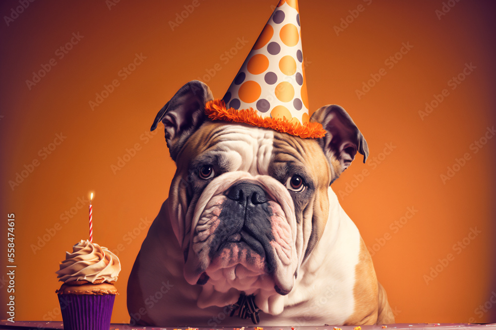 Bulldog Happy Birthday Cake