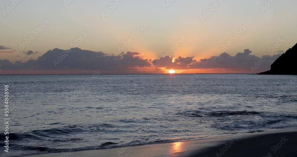St Maarten Caribbean island sunset ocean. Kingdom of the Netherlands ...
