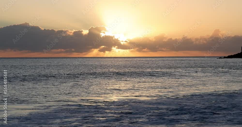 St Maarten Caribbean sunset ocean bay. Kingdom of the Netherlands Dutch ...