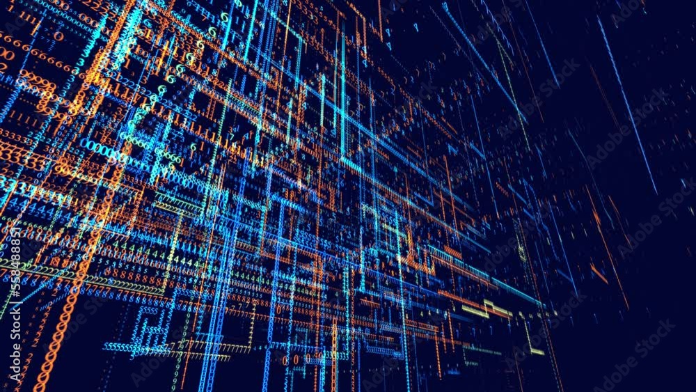 glow particles form lines. Info concept lines and nodes, ai ...