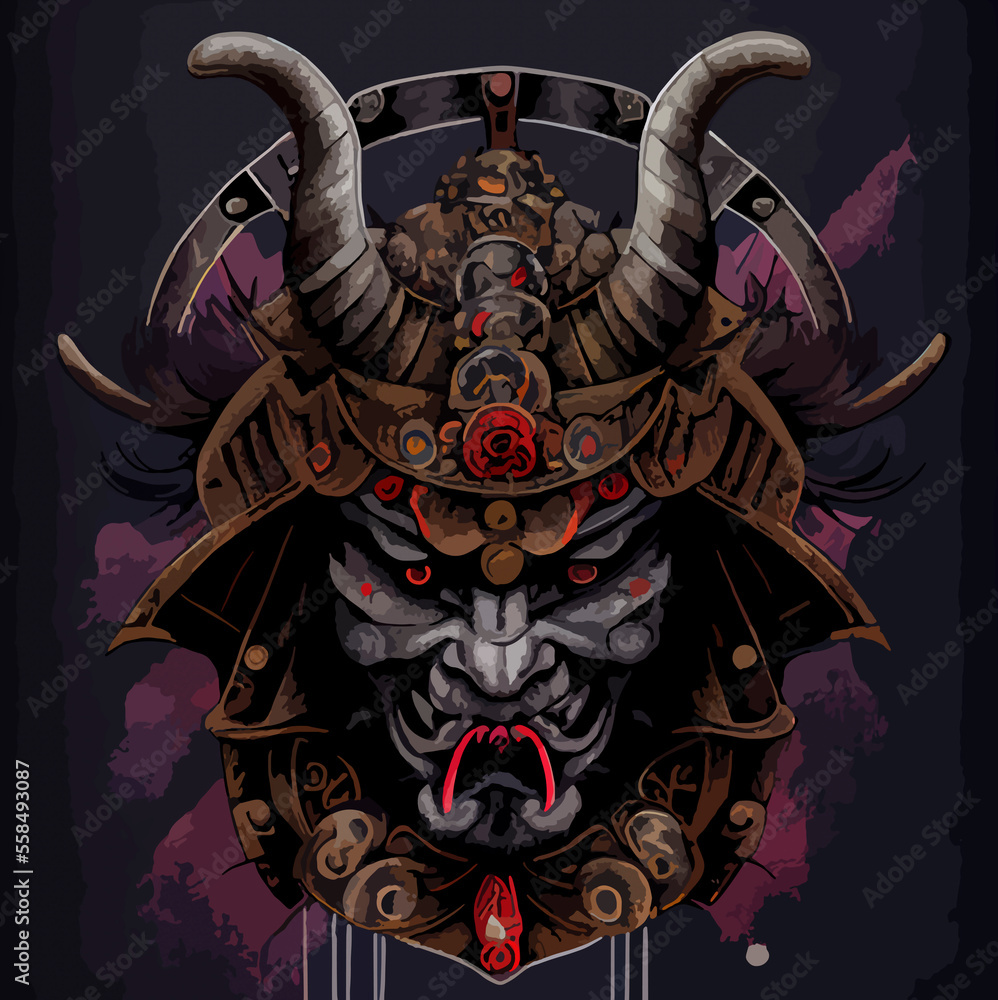 samurai mask vector illustration Stock Illustration | Adobe Stock