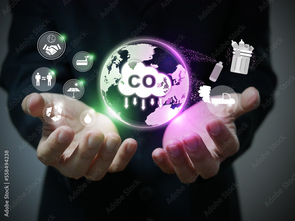 Poster Reduce CO2 emission concept – Wall Art | UkPosters