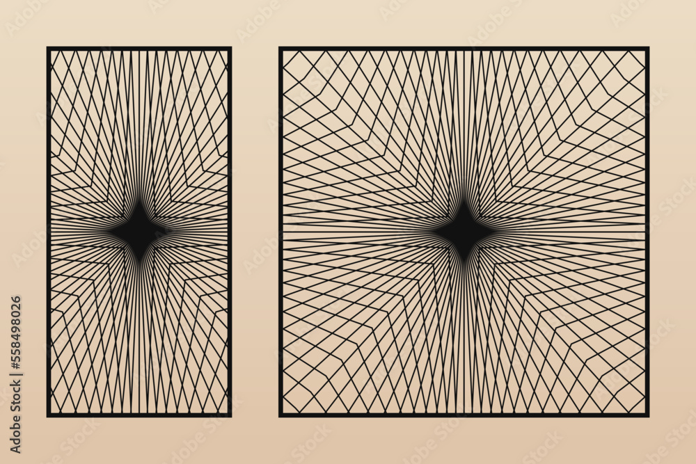Vector laser cut panels. Decorative template with abstract geometric ...