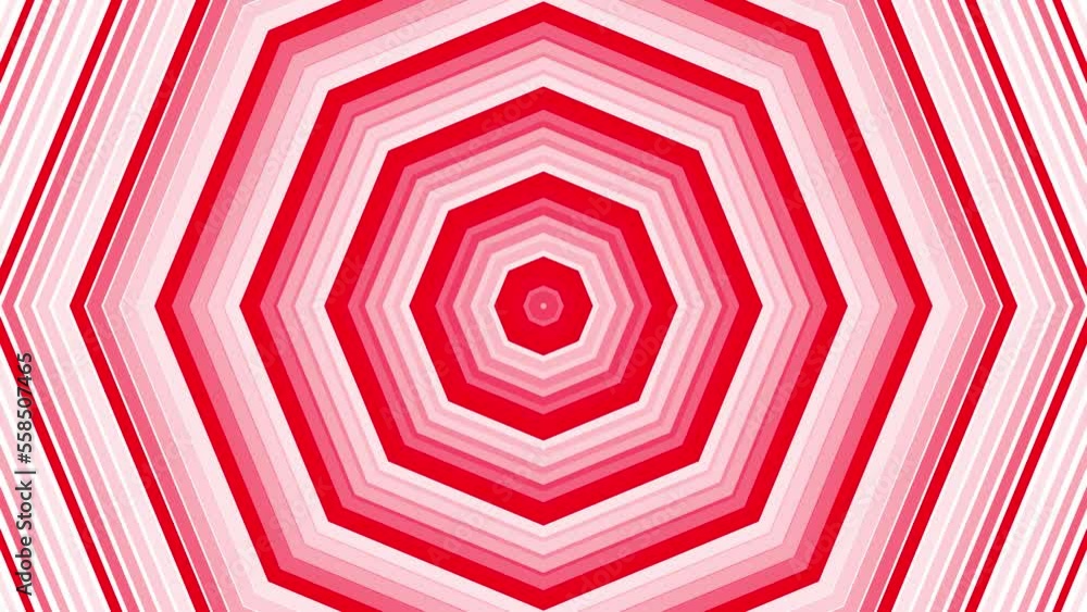 Red bold octagon star simple flat geometric on white background loop ...