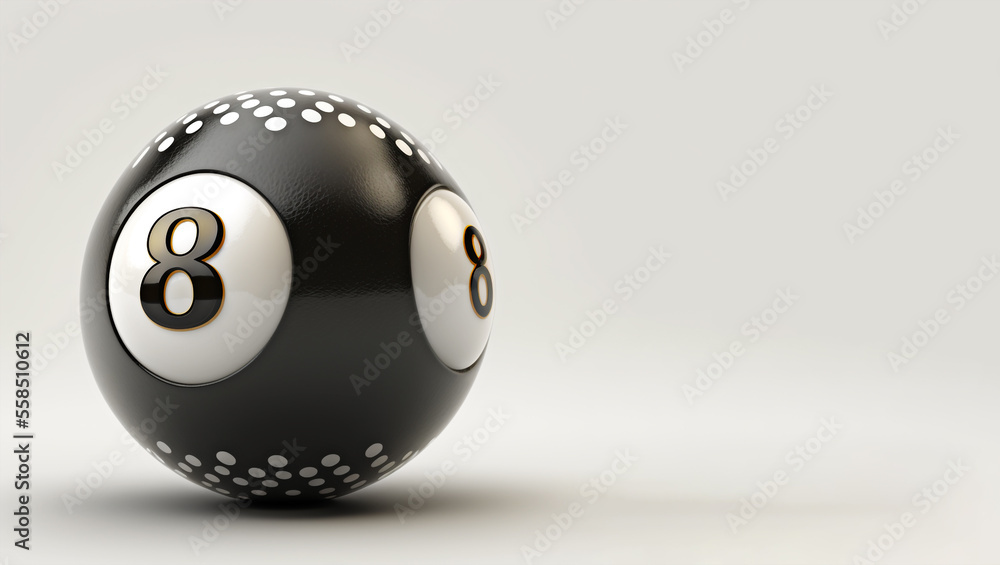 8 Ball, Pool Ball Used In Pocket Billiards. Can Be Used As Banner Or ...